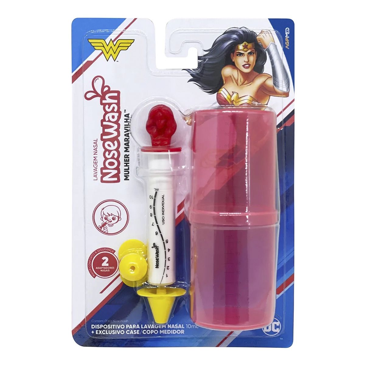 Dispositivo Para Lavagem Nasal Nosewash Mulher Maravilha Seringa 20ml Com Case/Copo Medidor ...