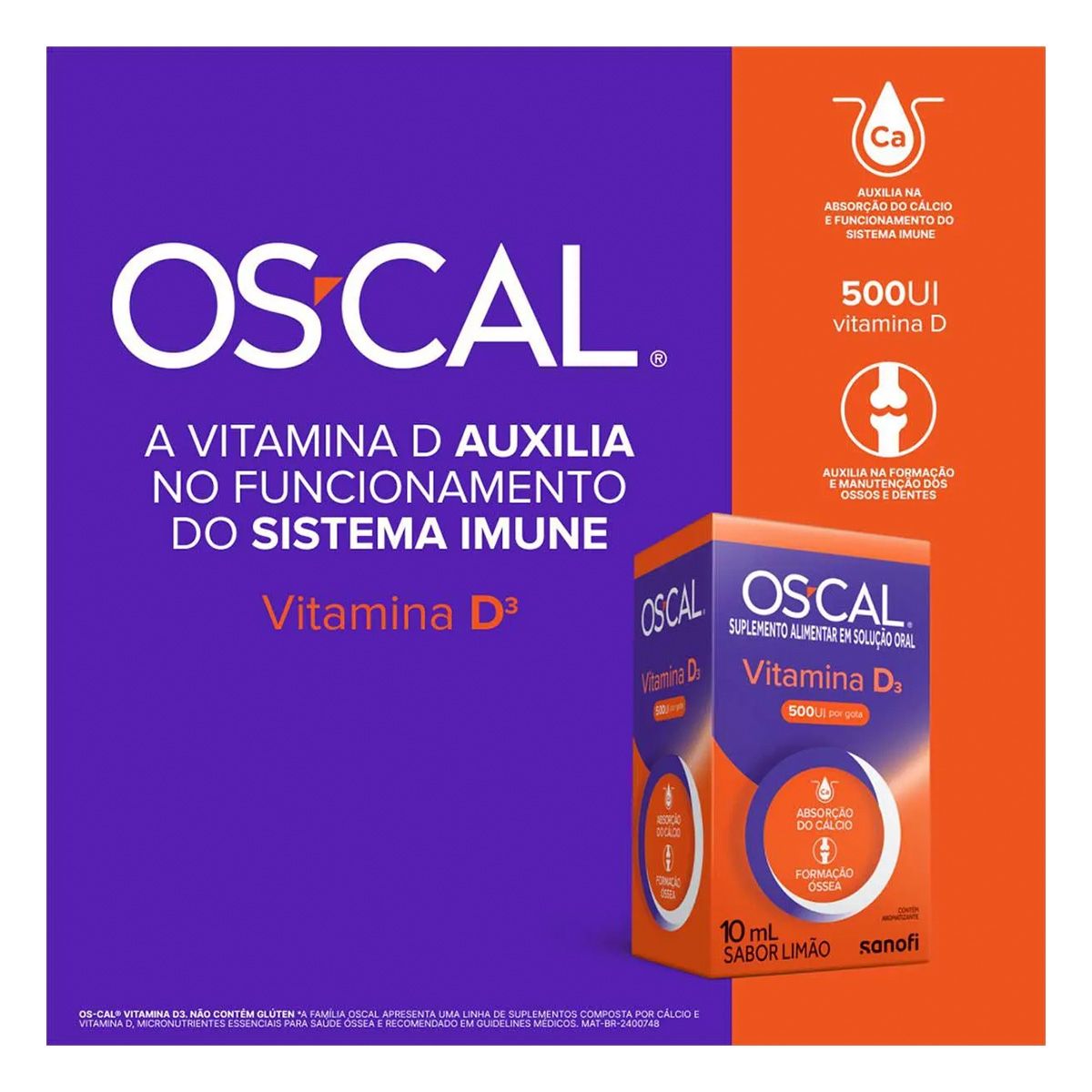 OS-CAL® Vitamina D3 500UI 10ml Gotas: Preço e para que serve