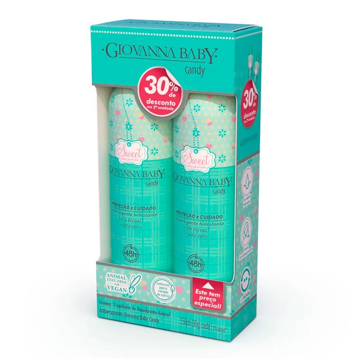 Kit Desodorante Antitranspirante Aerosol Giovanna Baby Candy Com 2 ...