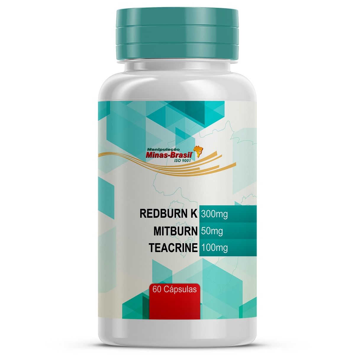 Redburn K 300Mg Com Mitburn 50Mg e Teacrine 100Mg Com 60 Cápsulas ...