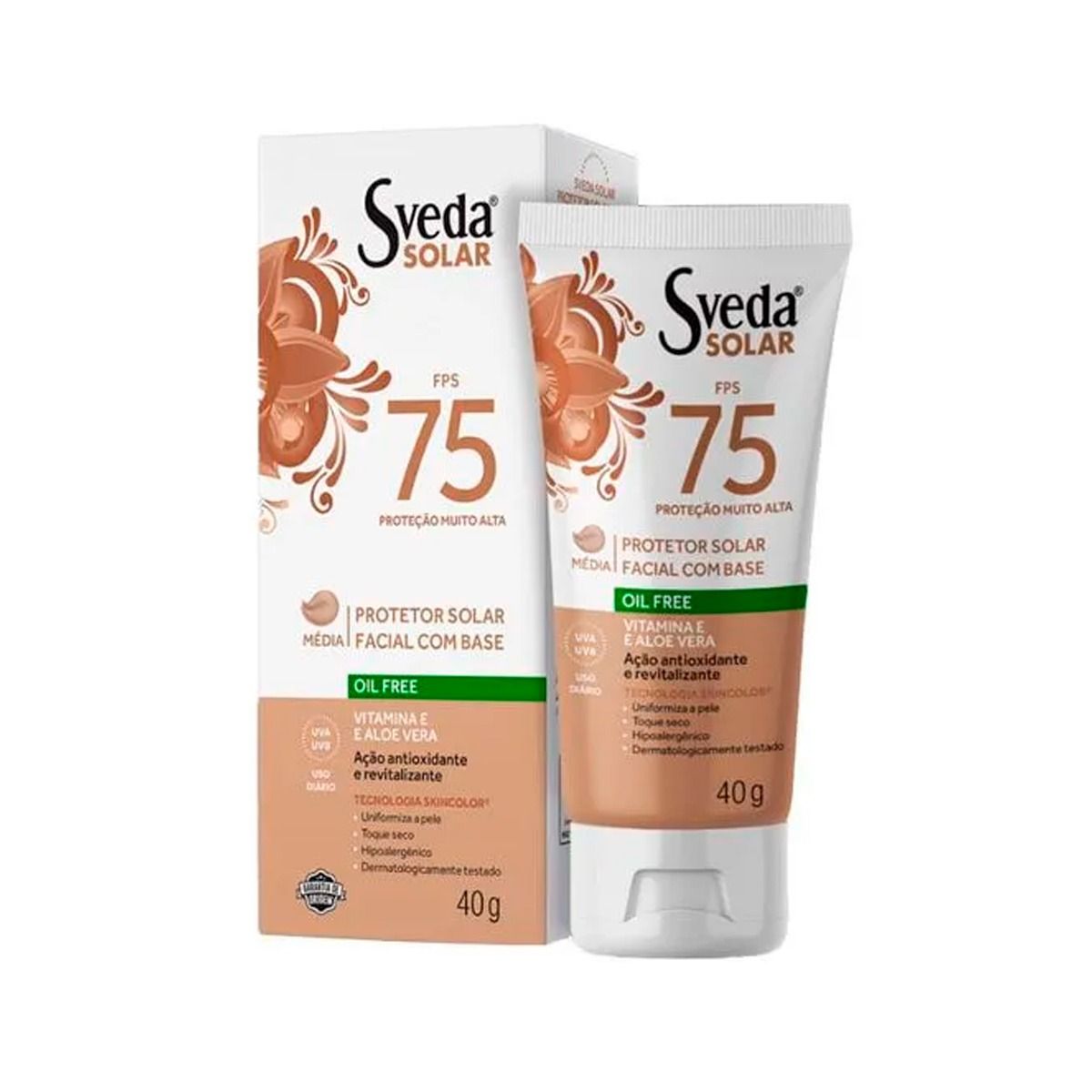 Protetor Solar Facial Fps75 40g Média Sveda - Drogaria Minas-Brasil