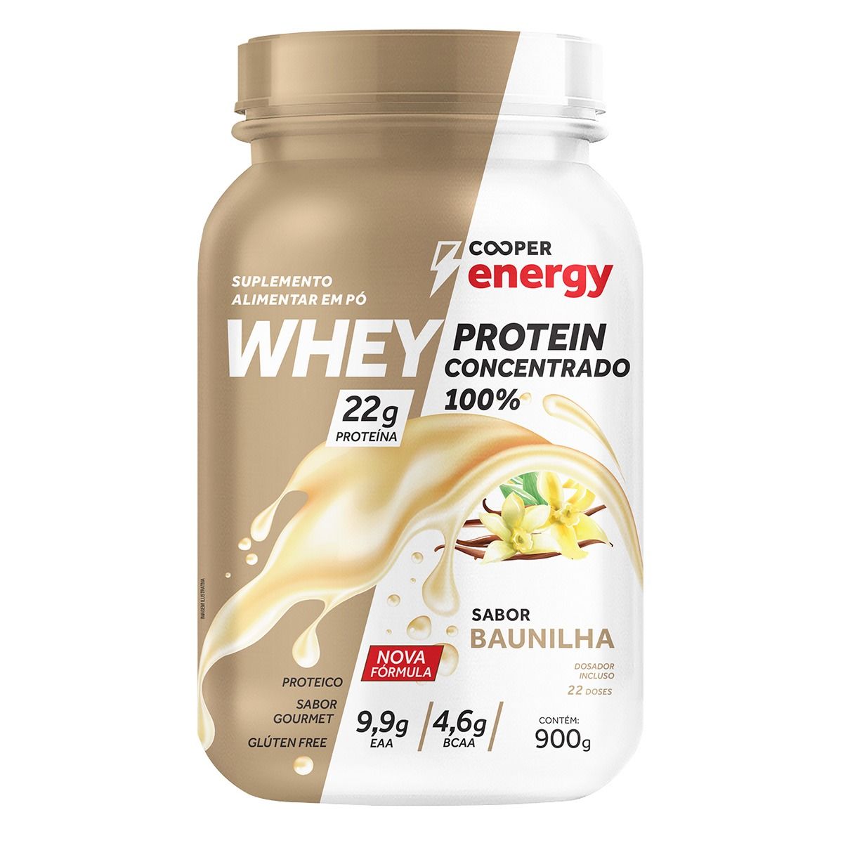 Cooper Energy 100% Whey Protein Concentrado Sabor Baunilha 900g ...