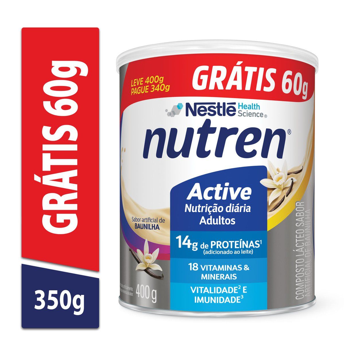 Complemento Alimentar Nutren Active Baunilha 400g Nestlé - Drogaria ...