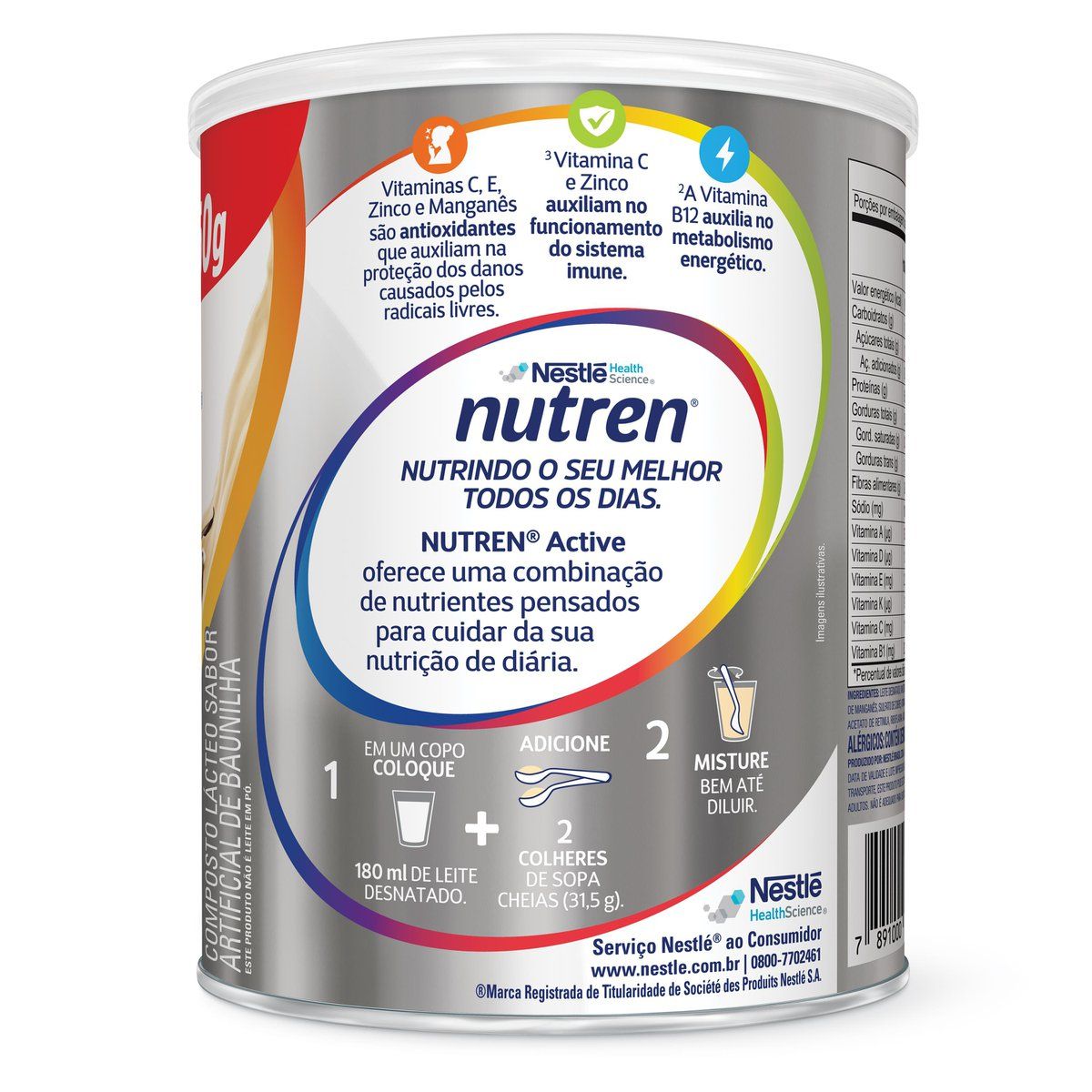 Complemento Alimentar Nutren Active Baunilha 400g Nestlé - Drogaria ...