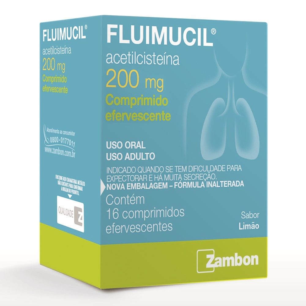 Fluimucil 200 MG 16 Comprimidos Efervecente: Preço e para que serve
