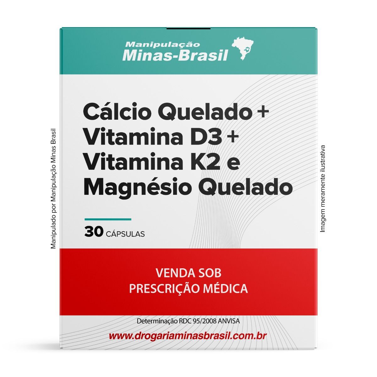Cálcio Quelado 500 Mg C/ Vit D3 5 Mcg C/ Vit K2 60 Mcg E Magnesio ...