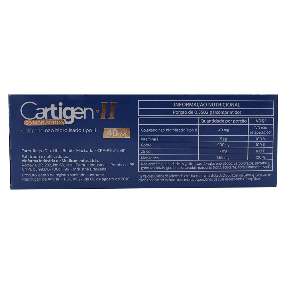 Cartigen Ii 30 Comprimidos: Preço e para que serve