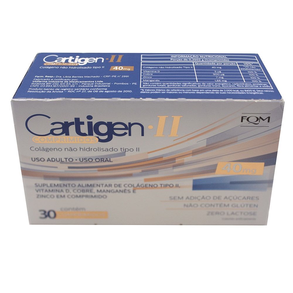 Cartigen Ii 30 Comprimidos: Preço e para que serve