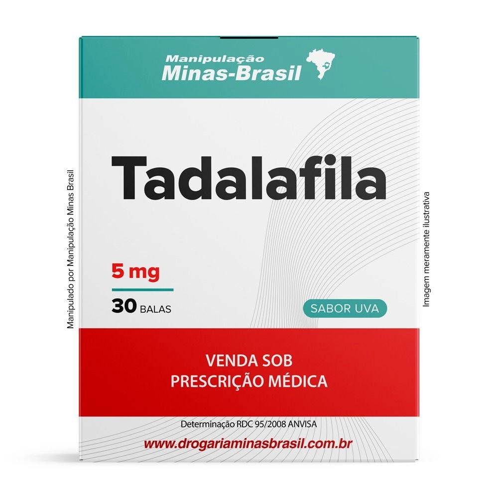 Tadalafila 5Mg Com 30 Balas De Goma Sabor Uva - Drogaria Minas-Brasil
