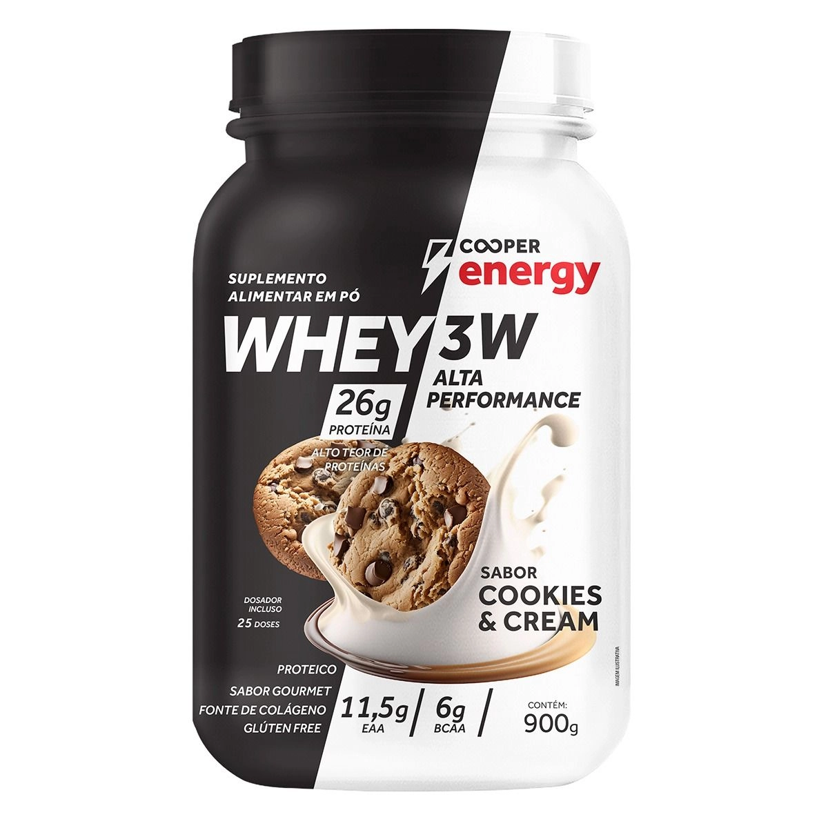 Cooper Energy Whey Protein 3w Sabor Cookies E Cream 900g - Drogaria ...