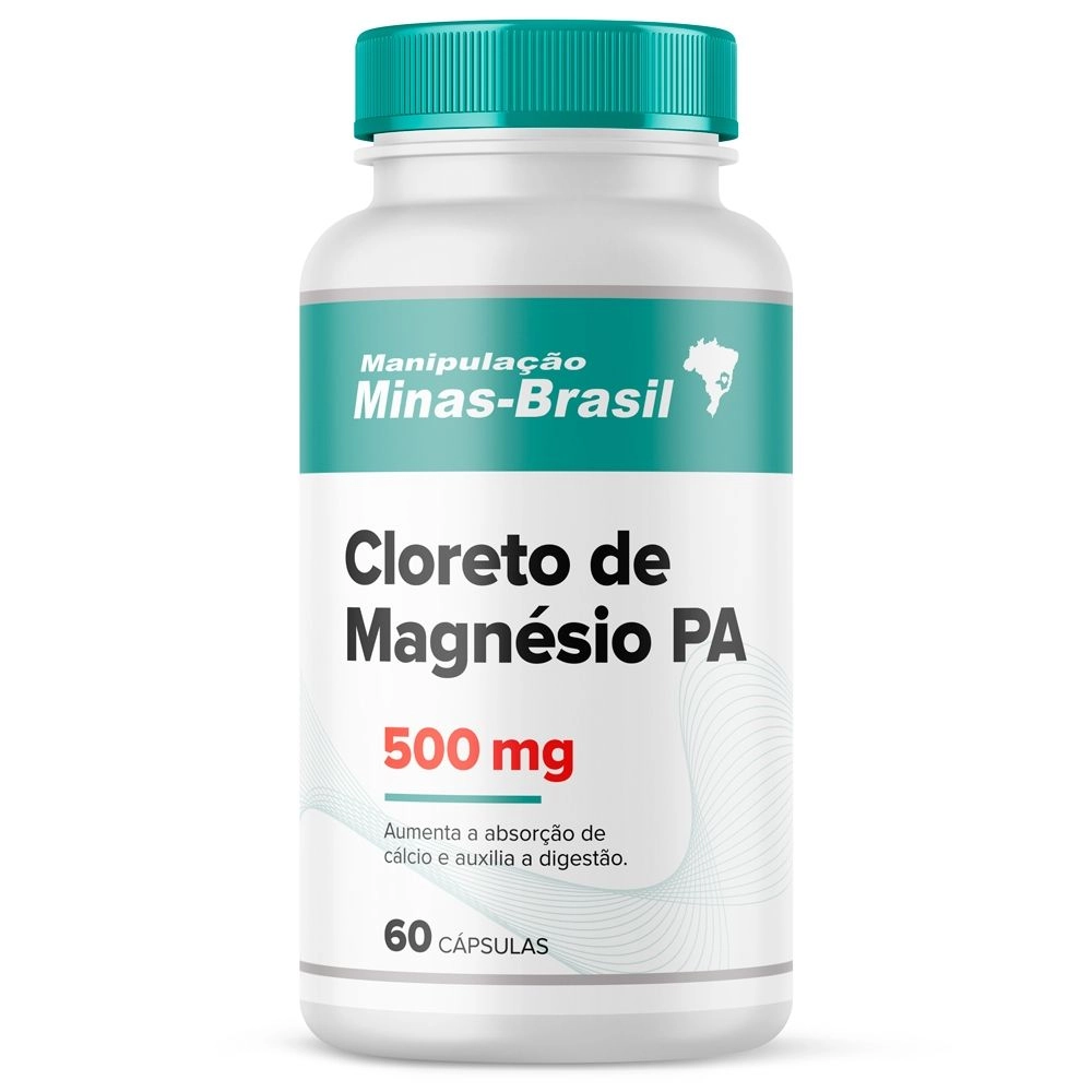 Cloreto de Magnésio Pa 500 Mg 60 Cápsulas - Drogaria Minas-Brasil