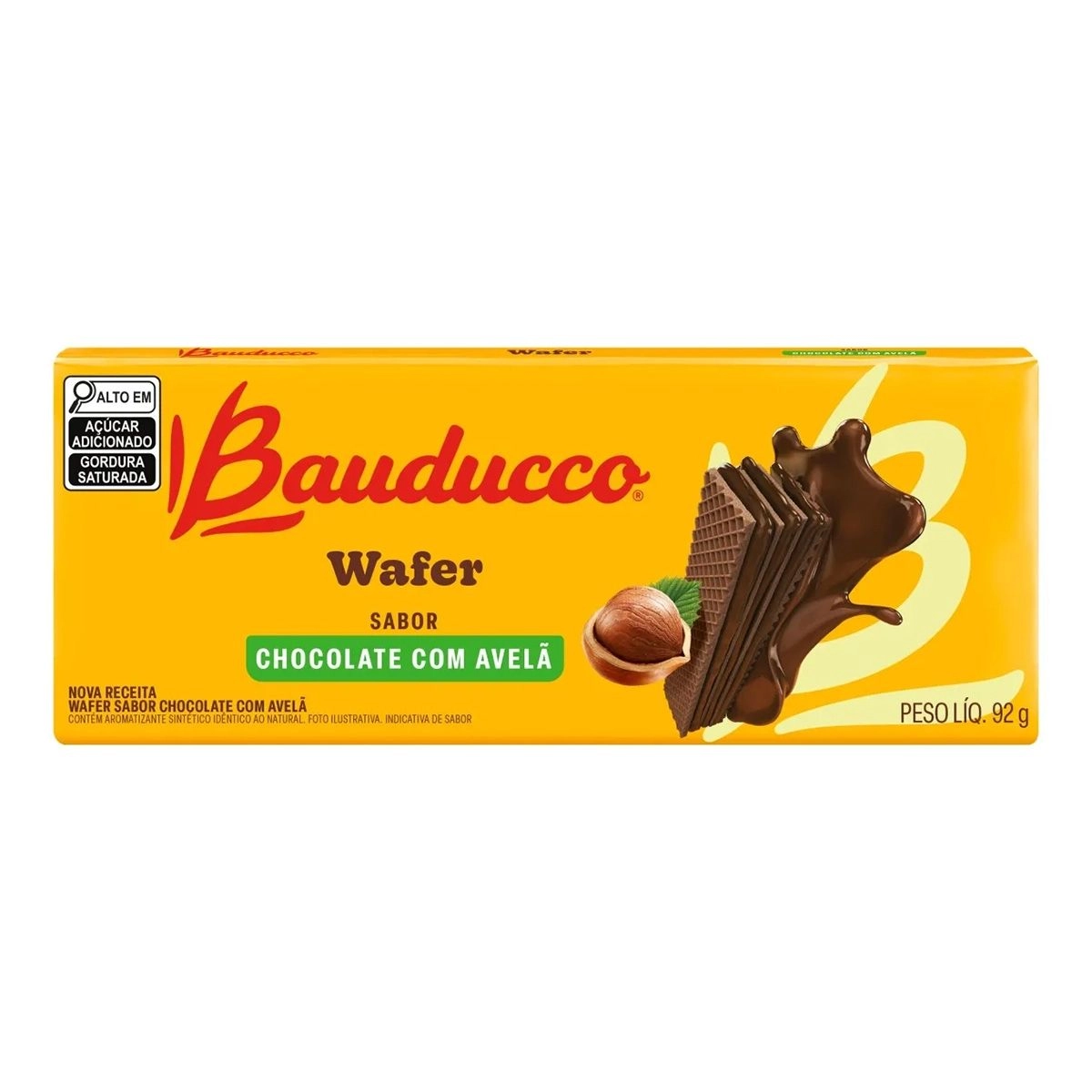 Wafer Bauducco Sabor Chocolate Com Avelã Com 92G - Drogaria Minas-Brasil
