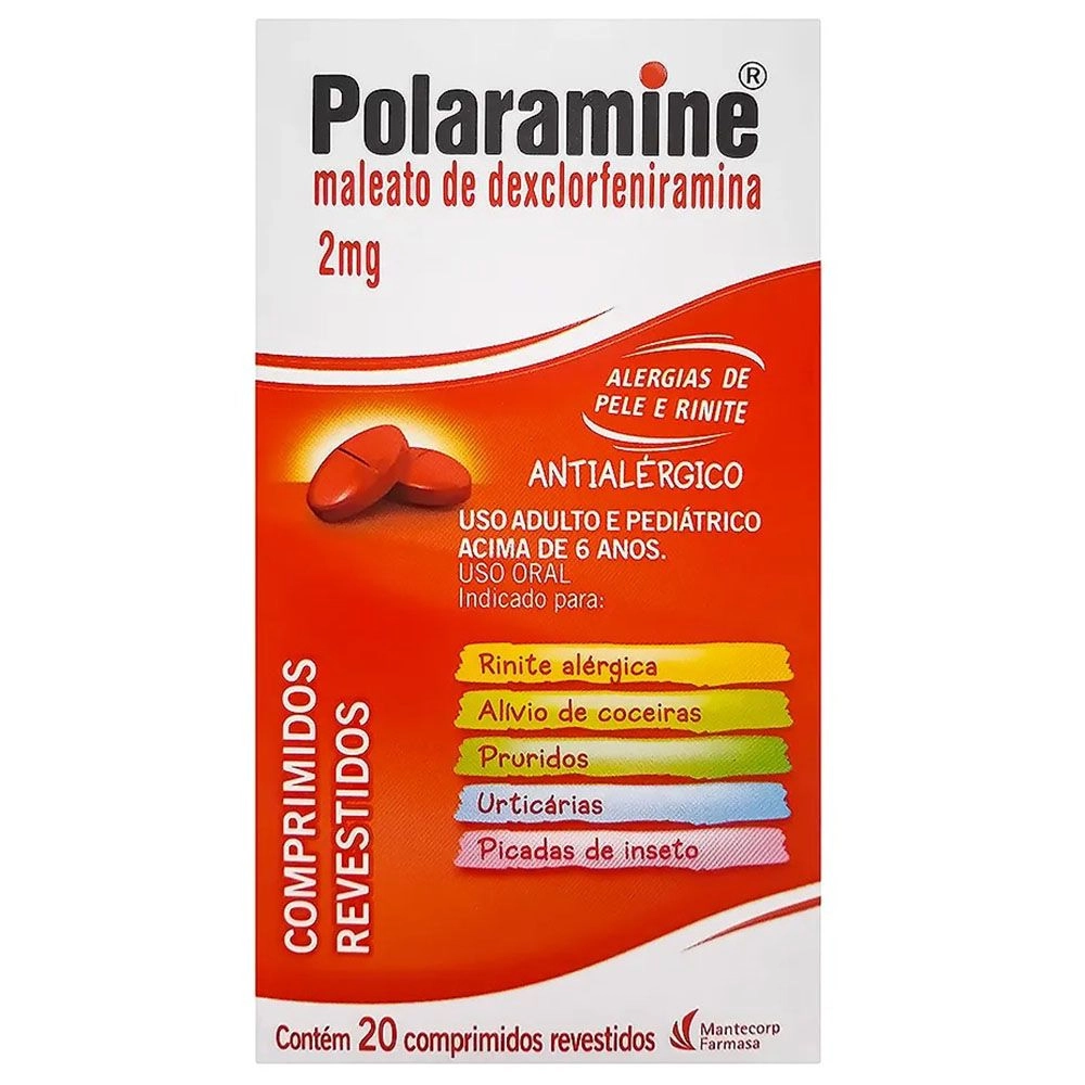 Polaramine 2mg 20 Comprimidos: Preço e para que serve