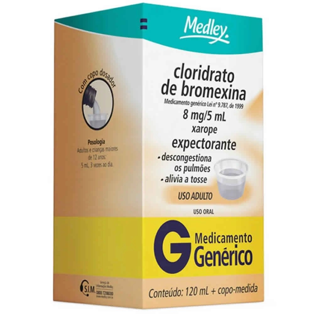Cloridrato De Bromexina 8Mg/5Ml Xarope Adulto Expectorante 120Ml ...